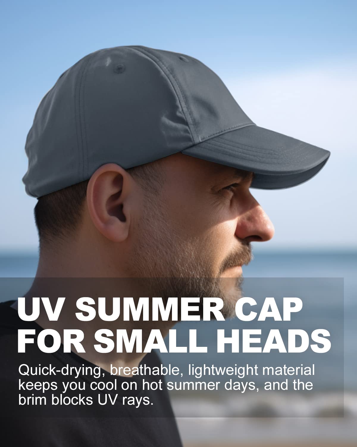 Zylioo Little Heads Solid Color Cap,Small Size UV Summer Cap,Unisex Sun Cap for Bald Heads