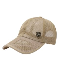 marotow full mesh baseball cap for men and women, unisex breathable full mesh baseball cap, summer mesh baseball hat (khaki)