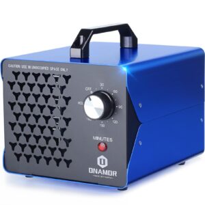 onamor ozone generator 40,000mg/h - ozone machine for home, smoke, car, and pet room. (suitable for area of 7,000 square feet) - blue