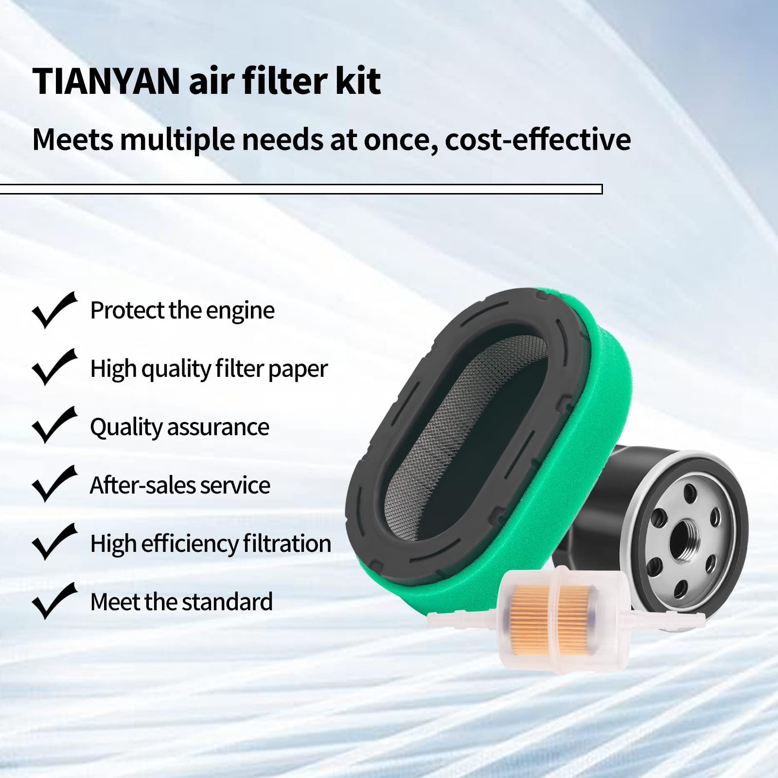 TIANYAN 32 083 09-S Air Filter&Oil Filter&Fuel Filter kits for Kohler 7000 Series KT610 KT620 KT715 KT725 KT730 KT735 KT740 KT745 19HP-26HP Engine MTD Lawn Mower 32 083 09 32 883 09-S1