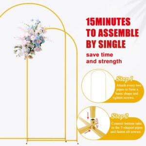 Putros Metal Arch Backdrop Stand Gold Wedding Arch Stand Set of 2 (7.2FT/6FT) Square Arched Frame for Birthday Party Graduation Ceremony Decoration