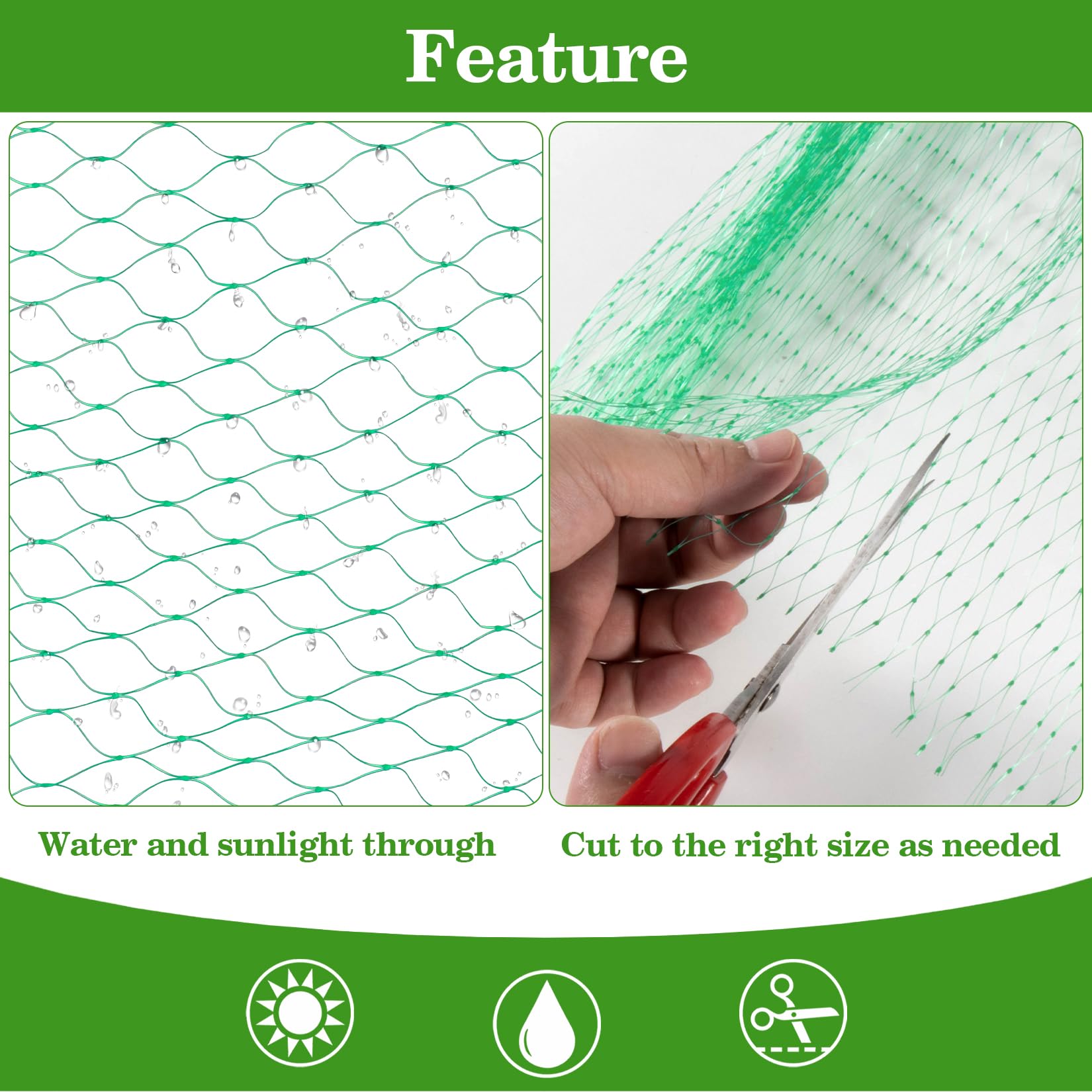 Sukh Bird Netting for Garden 13x33ft - Garden Netting Mesh Netting for Garden Protection Heavy Duty Bird Netting Garden Fence Plant Netting Chicken Netting Poultry Netting