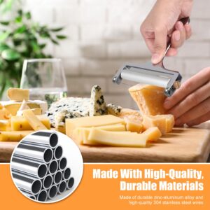 Sopito Cheese Slicer Stainless Steel Wire Cheese Slicer With 3 Extra Wires Great for Cheddar, Gruyere, Raclette, Mozzarella Cheese Block, Adjustable Thickness - Wire Cheese Slicer