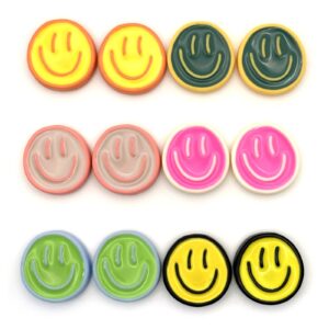 kroysea 12pcs strong fridge magnets, colorful decorative smiling face refrigerator magnets, cute whiteboard magnets, for office cabinets and dishwasher