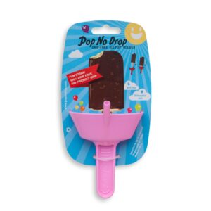 the original pop no drop popsicle holder - mess-free frozen treats holder with straw - drip free, bpa free & dishwasher safe - no drip ice pop popsicle holders for kids and adults - pink w/header