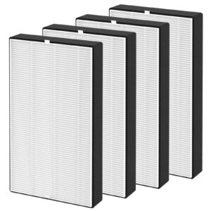 4 packs f1 true hepa repalcement filters compatible with 3m filtrete c01 t02 series fap-c01-f1,fap-t02-f1, fap-c01ba-g1 and fap-t02wa-g1 air puri fier