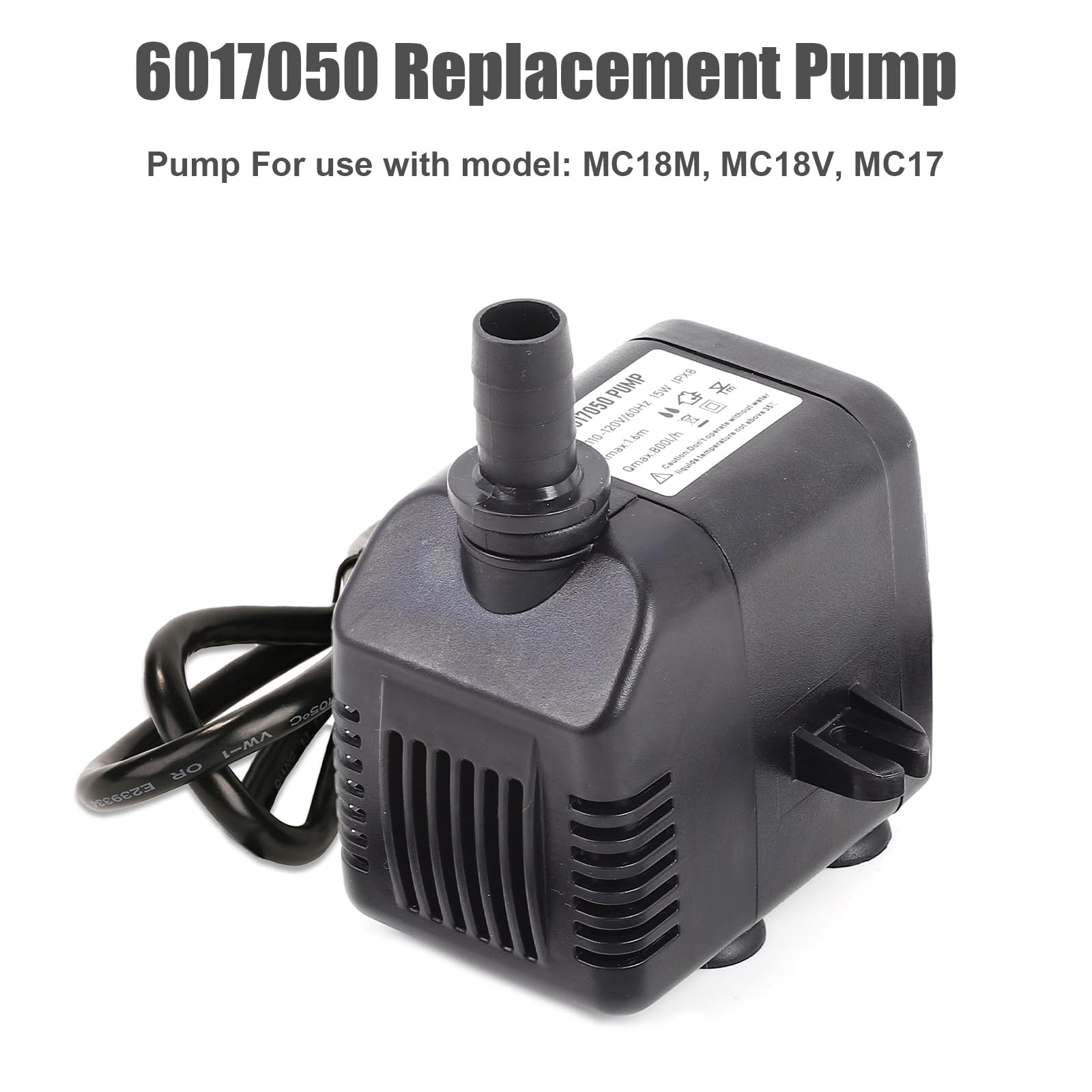 6017050 Evaporative Cooler Pump, Pump with 3 Pin Connector, Replacement Pump For Use with Models: MC18M, MC18V, MC17