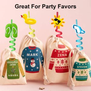 24 Beach Drinking Straws Beach Ball Pool Summer Birthday Party Supplies Decorations with 2 PCS Cleaning Brushes