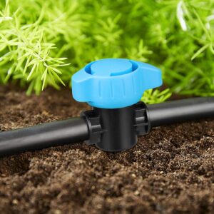 Arfun 6 Pack Drip Irrigation 1/2 inch Barbed Valve, Drip Line Parts 1/2" Shut Off Valve Fits for 1/2 Inch Drip Irrigation Tubing (.570-.620" ID) for Drip or Sprinkler Systems