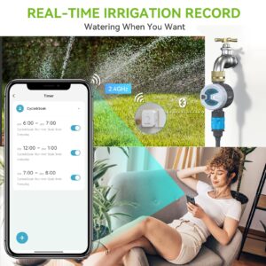 RAINPOINT Sprinkler Timer WiFi Water Timer, Smart Wireless Hose Faucet Timer for Garden, Irrigation System Controller, APP Remote Control via 2.4Ghz WiF (WiFi Sprinkler Timer (Brass Swivel))