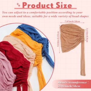 Handepo 20 Pcs Adjustable Hijab Undercap Muslim Inner Hijab Cap Islamic Hijab for Women Solid Color Hijab Underscarf Cotton Non Slip Bonnet Cover Hair Scarf Hat Wrap Head Tie Back Turban, 20 Colors