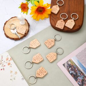 Inbagi 20 Pcs New Home Keychain Bulk Welcome Home Keychain Gifts House Key Chain New Homeowner Engraved Wooden Key Tag Small House Shaped Keychains for Family Client Buyer Customer