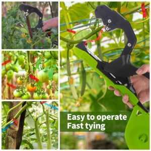 SWANSOFT Plant Tying Machine, Lightweight Plant Vine Tying Tape Machine Tool, Plant Tape Gun for Tomatoes, Grapes and Vegetable Garden, Come with 10000pcs Staples 10 Rolls Tape (Green)