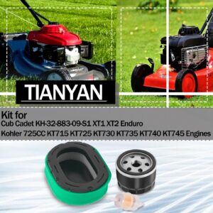 TIANYAN 32 083 09-S Air Filter&Oil Filter&Fuel Filter kits for Kohler 7000 Series KT610 KT620 KT715 KT725 KT730 KT735 KT740 KT745 19HP-26HP Engine MTD Lawn Mower 32 083 09 32 883 09-S1