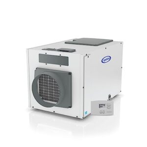 aprilaire e130 pro 130-pint whole-house dehumidifier + model 76 wall mount dehumidifier control, commercial-grade whole-home dehumidifier for basement, crawlspace, or whole house up to 7,200 sq. ft.