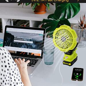 Taingwei Portable Clip on Fan for Ryobi 18v Battery,Battery Powered Stroller Fan with 3 Energy Efficient Speed Settings for Bedroom,Outdoor,Camping and Job Site(Tool Only)