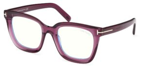 tom ford ft 5880-b blue block transparent violet 51/22/140 women eyewear frame