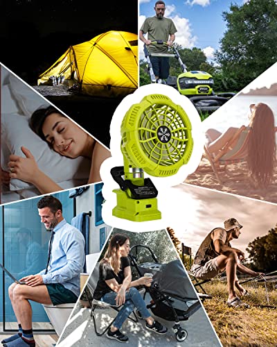 Taingwei Portable Clip on Fan for Ryobi 18v Battery,Battery Powered Stroller Fan with 3 Energy Efficient Speed Settings for Bedroom,Outdoor,Camping and Job Site(Tool Only)