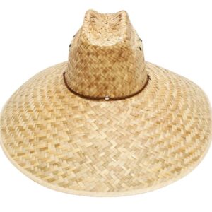 Double Weaved Hard Shell Shade Hat Large Fit Wide Brim Straw Hat Tan