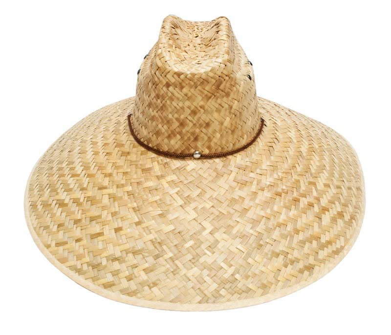 Double Weaved Hard Shell Shade Hat Large Fit Wide Brim Straw Hat Tan