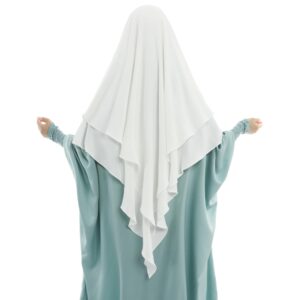 khalat muslim prayer hijab 2 layers soft breathable hijab islamic dubai womens instant long hijab white