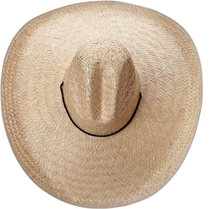 Double Weaved Hard Shell Shade Hat Large Fit Wide Brim Straw Hat Tan