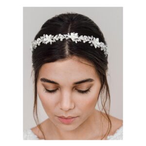 sweetv rhinestone bridal headband silver wedding headpiece for bride crystal bridal hair pieces for wedding hair accessories for women girl