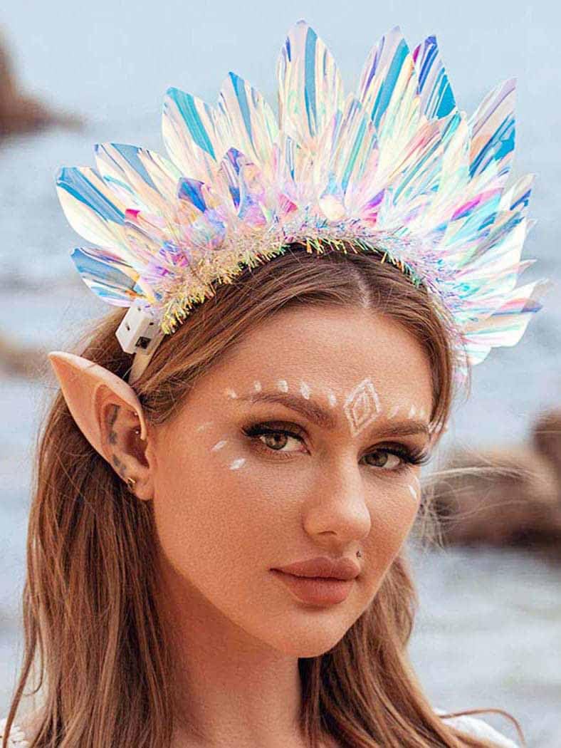 GENBREE Light Up Headband LED Glow Hair Band Rave Party Costume Crown Hair Accessories for Women