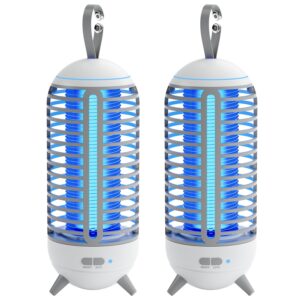 cordless bug zapper outdoor & fly zapper indoor & wireless mosquito zapper portable camping bug zapper fly trap 2500mah bug zapper electric trap ideal for fly traps (white 2 pack)