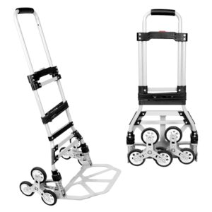 180lbs stair climbing cart hand truck - stairs climber cart for groceries with adjustable handle lightweight folding stair climbing dolly cart stair climber dolly for shopping, moving & office