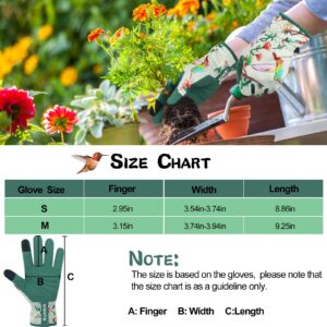 SLARMOR Leather-Gardening-Gloves for Women - Thorn-Proof Work-Gloves with Touch Screen for Weeding, Digging, Planting,Pruning Yard Garden Gloves -Small