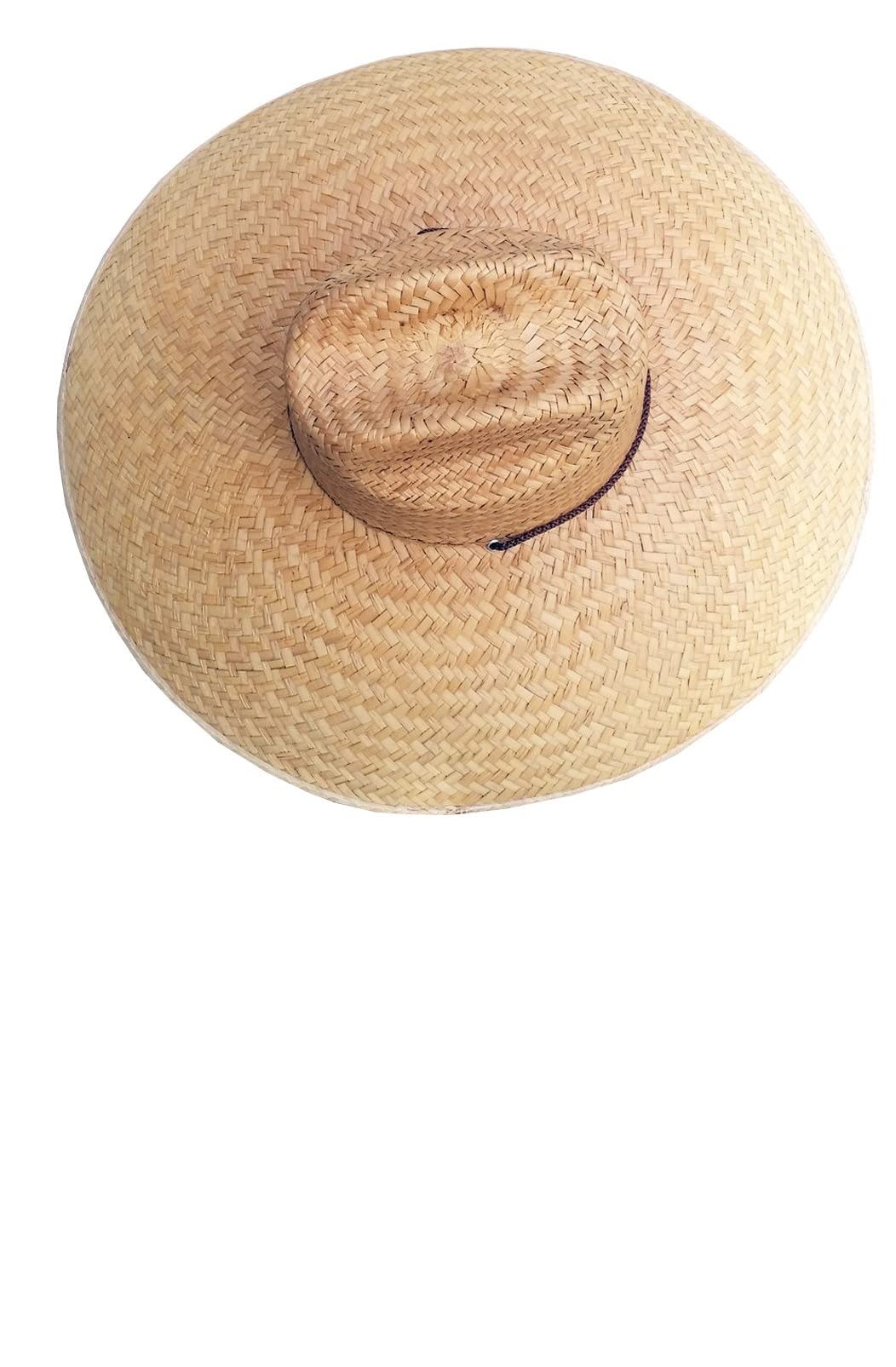 Double Weaved Hard Shell Shade Hat Large Fit Wide Brim Straw Hat Tan