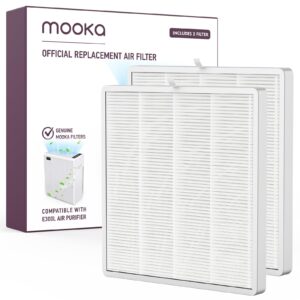 e-300l air purifier official h13 replacement filter compatible with mooka and mooka family e-300l air purifiers (white 2pc)