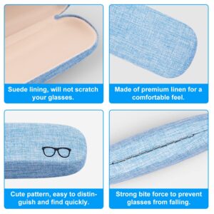 Ouskr 17 Pcs Eyeglass Case Hard Shell Set, Unisex Hard Glasses Case, Large Eyeglasses Cases for Men Women