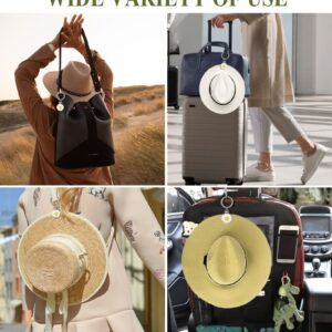 YATOISUR Hat Clip - Hat Holder for Travel on Bag - Silicone Hands Free Hat Clip for Purse Luggage - Protect Hat from Falling (White Daisy 1 Pack)