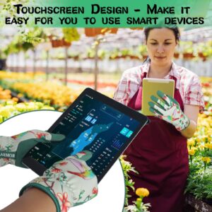 SLARMOR Leather-Gardening-Gloves for Women - Thorn-Proof Work-Gloves with Touch Screen for Weeding, Digging, Planting,Pruning Yard Garden Gloves -Small