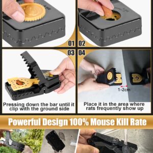 OSVDO Rat Trap, Large Chipmunk Traps, Mouse Traps for Indoor & Outdoor, Instant Kill Traps for Mouse Rat Chipmunk, Safe Set Up and Reusable - 6 Pack Black