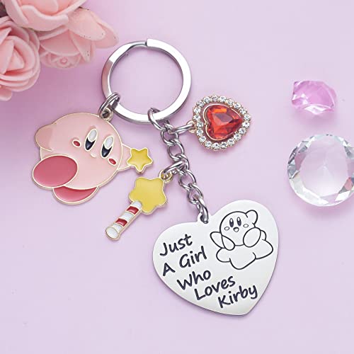 Kirby Merch Cute Keychain Cartoon Video Game Character Gifts For Teen Girls Daughter Women Birthday Gift Keychains