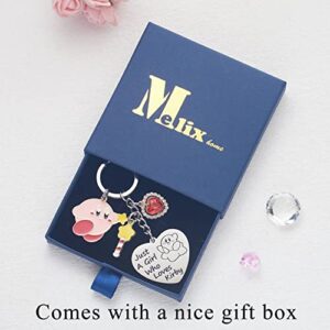 Kirby Merch Cute Keychain Cartoon Video Game Character Gifts For Teen Girls Daughter Women Birthday Gift Keychains