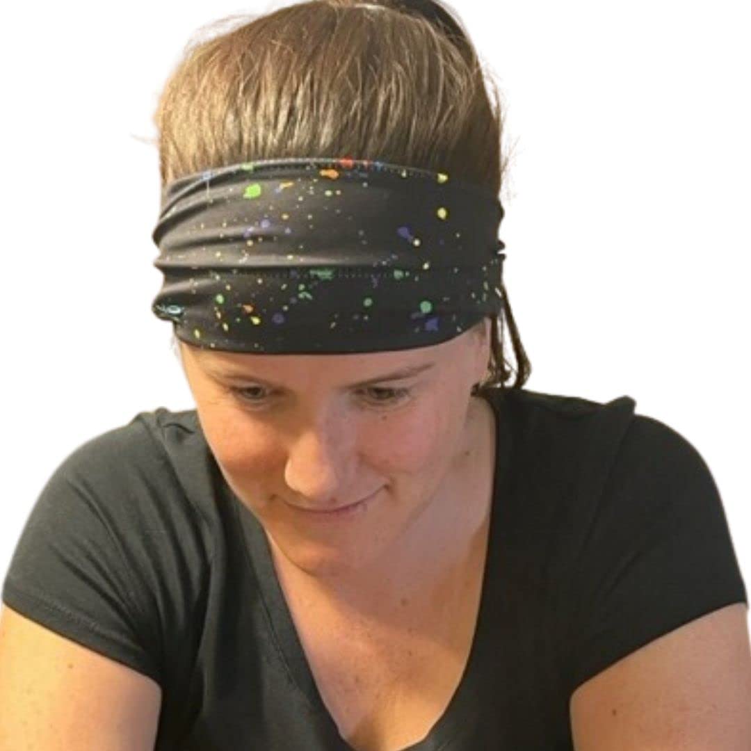 Halo Headband Bandit - Wide Pullover Sweatband for Both Women and Men, Confetti