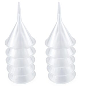 mini funnel 10 pcs kitchen use funnels small narrow neck funnel plastic funnel urn filling tool for lab bottle,sand painting,perfume,spice,powder,essential oil,kitchen food grade plastic,water bottle