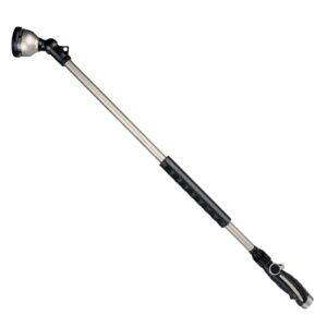 restmo 36” long watering wand, metal garden hose wand with 180° swivel head and 10 spray patterns, 3ft heavy duty hose nozzle sprayer with thumb flow control, ideal to water hanging baskets, shrubs