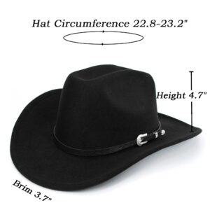 Vintage Western Cowboy Hat for Men Outback Cowgirl Hat Rode Felt Fedora Gus Hat Women M/L