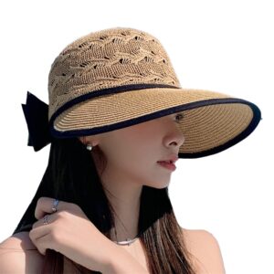 wide brim beach hats for women breathable sun hat bucket hat sun visors fishing cap for travel picnic outdoor summer 2024 khaki