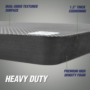 Rugged Rhino Soft Foam Kneeling Pad, Thick Knee Mat Resists Water, Durable Shock Absorbent Pads, Comfortable Strong Rebound, Gardening, Mechanic Tools, Bath Tub Essentials Onyx Black