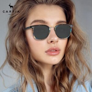 CARFIA Small Face Acetate Polarized Sunglasses for Women UV Protection, Retro Trendy Eyewear Metal Bridge Brow Ladies Sunnies