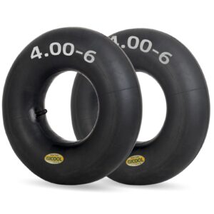 gicool 4.00-6 replacement inner tube, 2 pack with tr-13 valve stem, heavy duty, for 13" tires wheelbarrow garden utility wagon go cart lawn mower