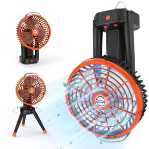 dglk camping fan,10400mah battery operated fan for camping,rechargeable fan with led lantern,120° oscillating portable fan, quiet personal fan for picnics,barbecues,fishing,travel and indoors.