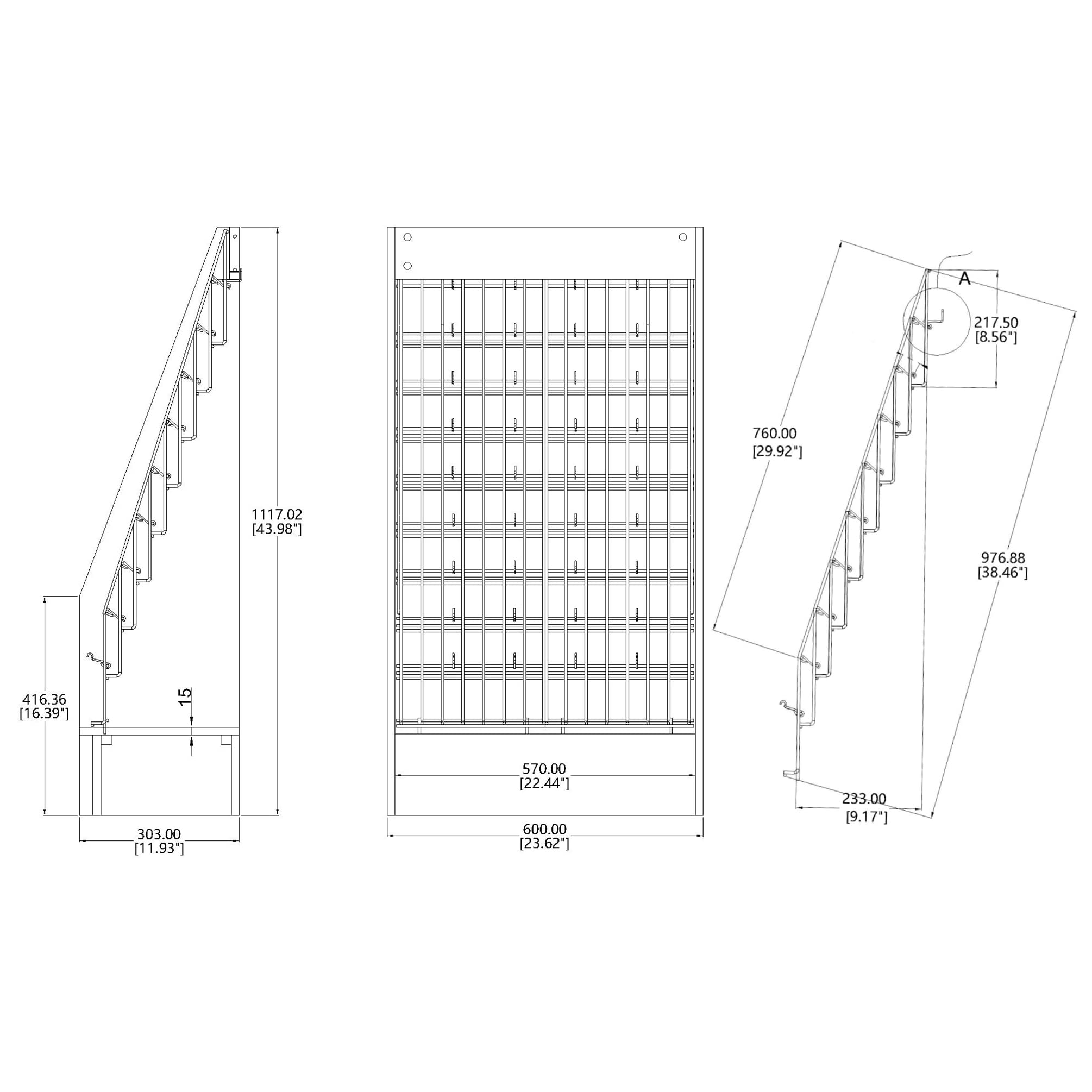 FixtureDisplays® Literature Rack Brochure Holder Leaflet Coupon Stand Greeting Card Rack 9 Tier 45 Facing Travel Information Kiosk 1453 RED-NPF