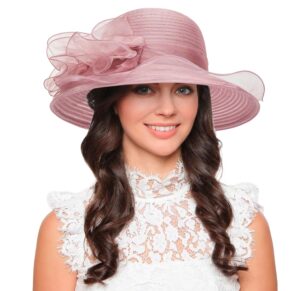 women organza-kentucky-church-derby hat fascinator-bowler hat bridal floral summer-sun hat for tea party wedding dress